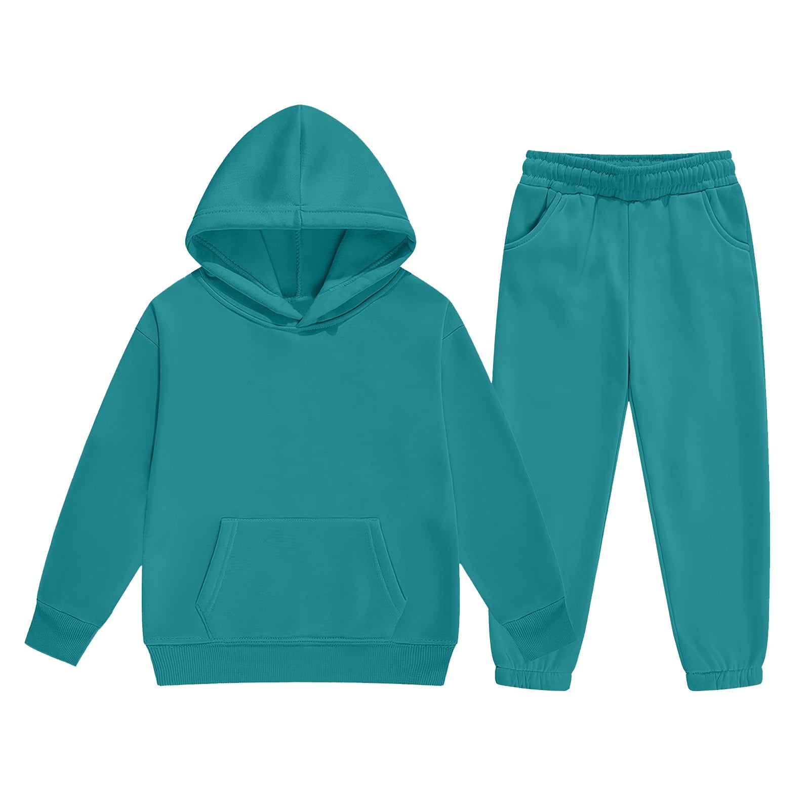 MLQIDK Boys Sweatsuit Size 5-6 Toddler Tracksuits Solid Color 2 Piece ...