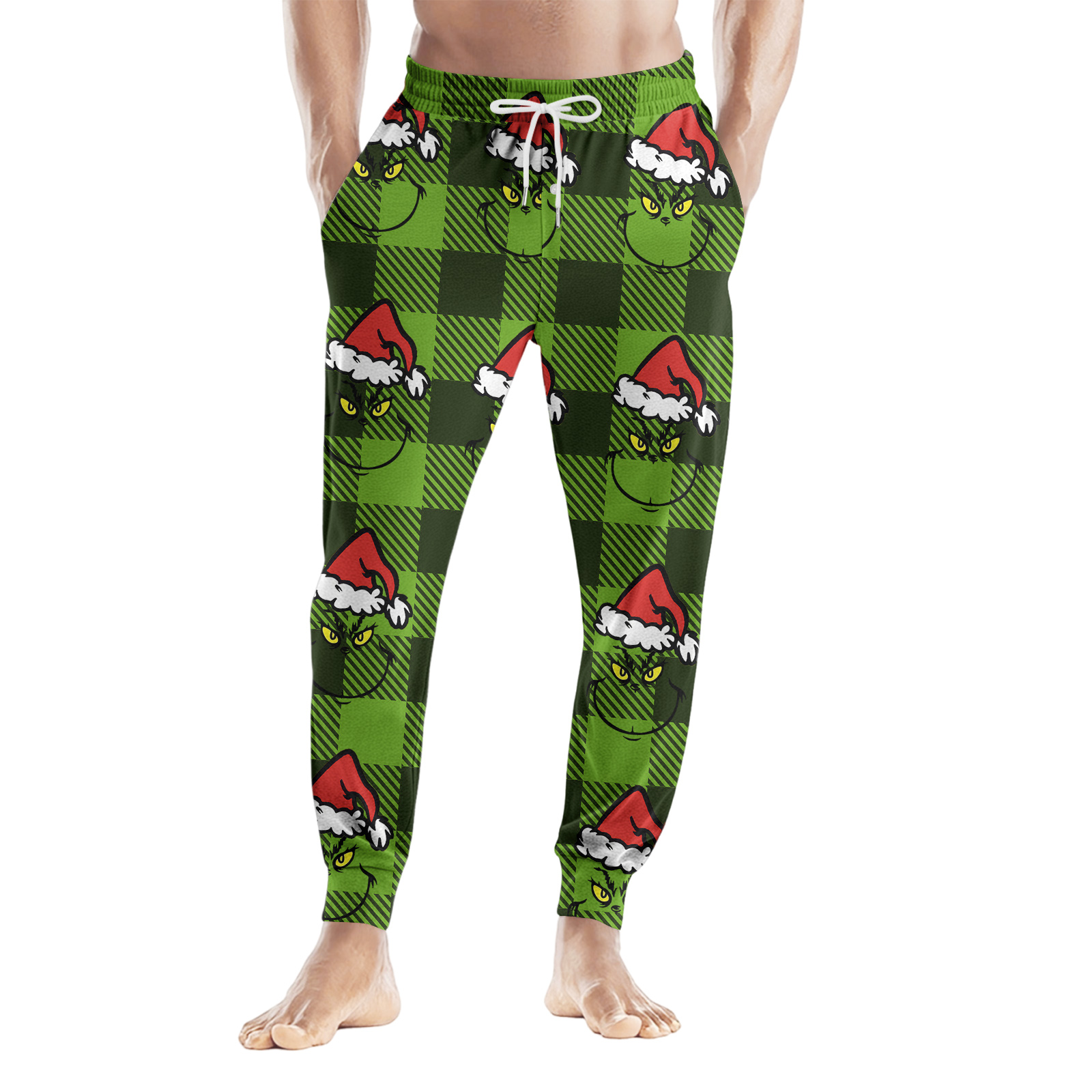MLQIDK Christmas Pajama Pants Men Christmas Santa Xmas Tree Snowflake ...