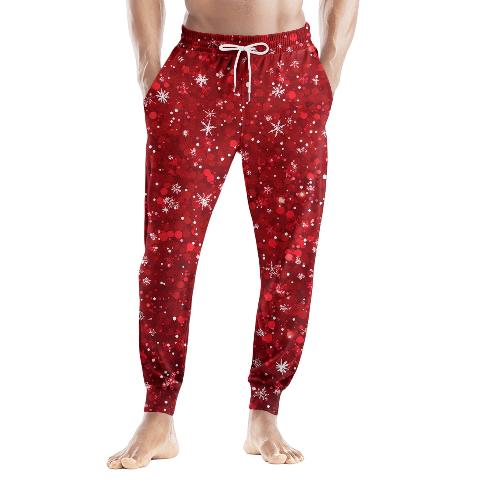 MLQIDK Christmas Pajama Pants Soft Pajama Pants Stretch Comfy Santa ...