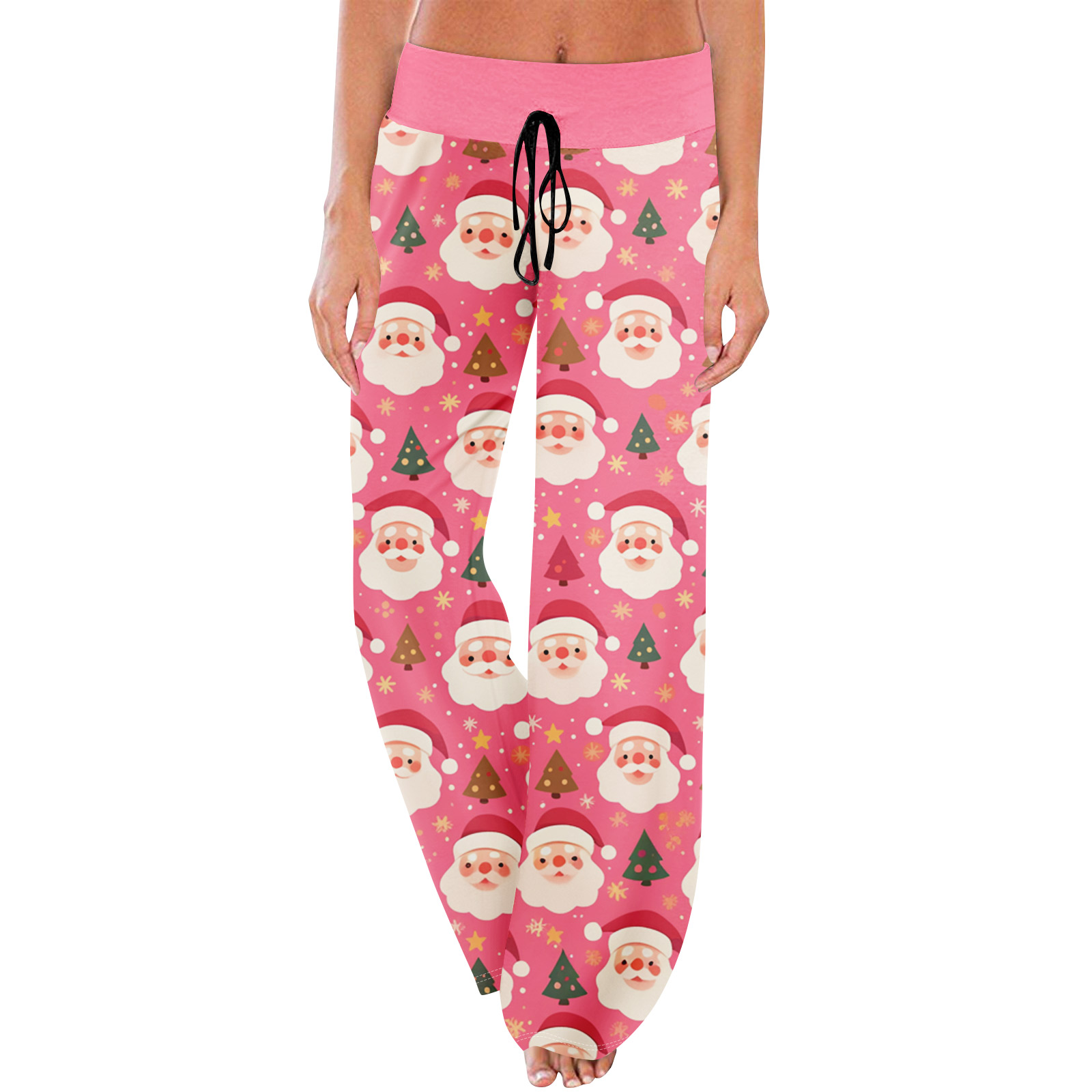 MLQIDK Christmas Pajama Pants Women Santa Xmas Tree Snowflake Comfy ...