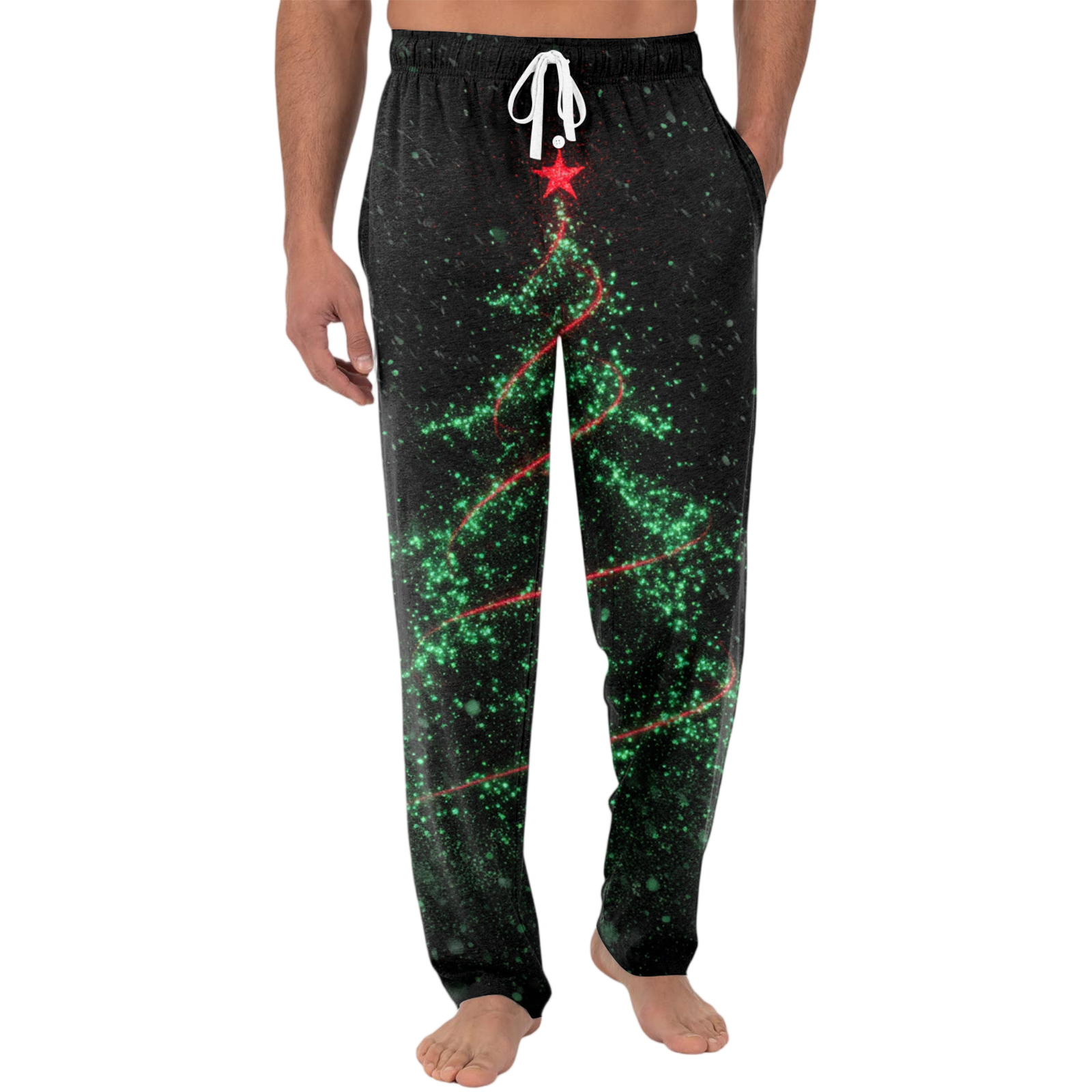 MLQIDK Christmas Pajamas Men Santa Xmas Tree Snowflake Comfy Christmas ...