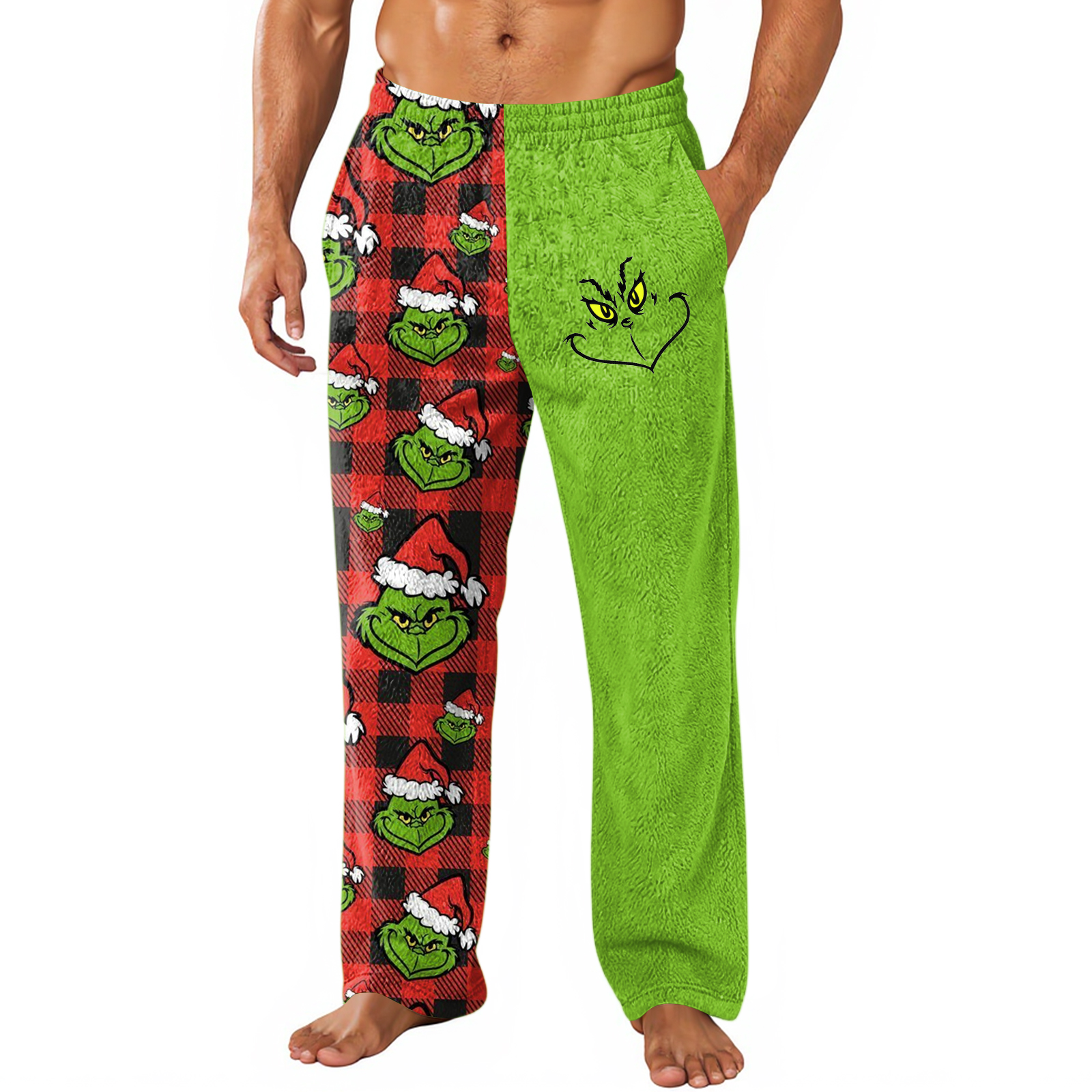 MLQIDK Funny Flannel Pajama Pants Wide Leg Casual Comfy Plaid Pjs Pants ...