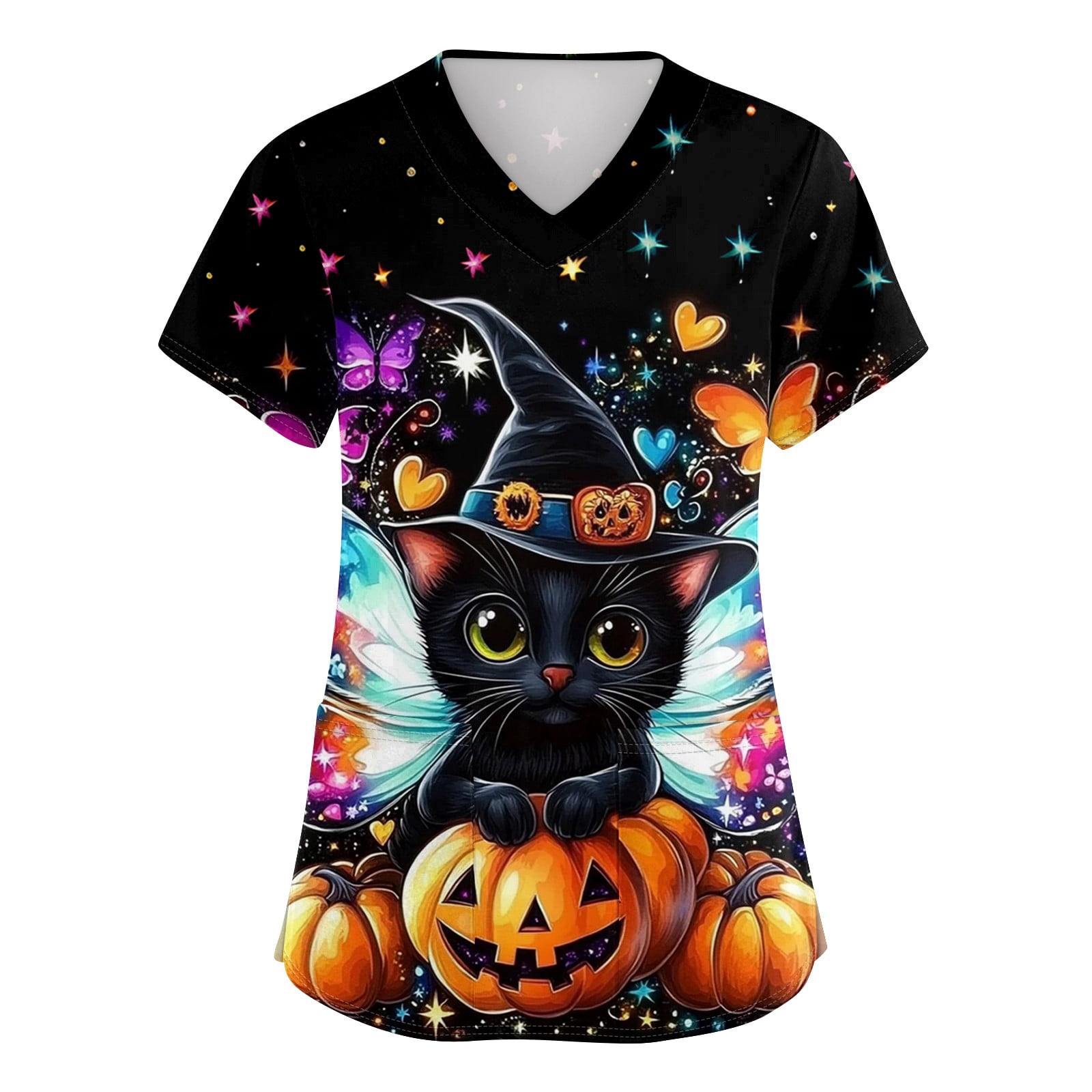 Halloween Scrub Tops Women