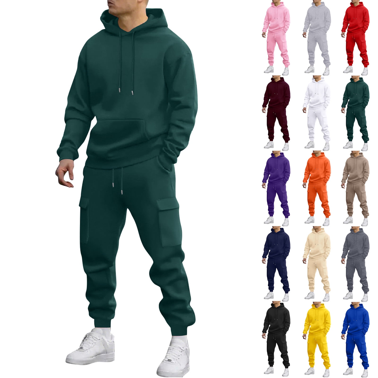 MLQIDK Mens Big and Tall Track Suits 2 Piece Set Athletic Workout Gym ...
