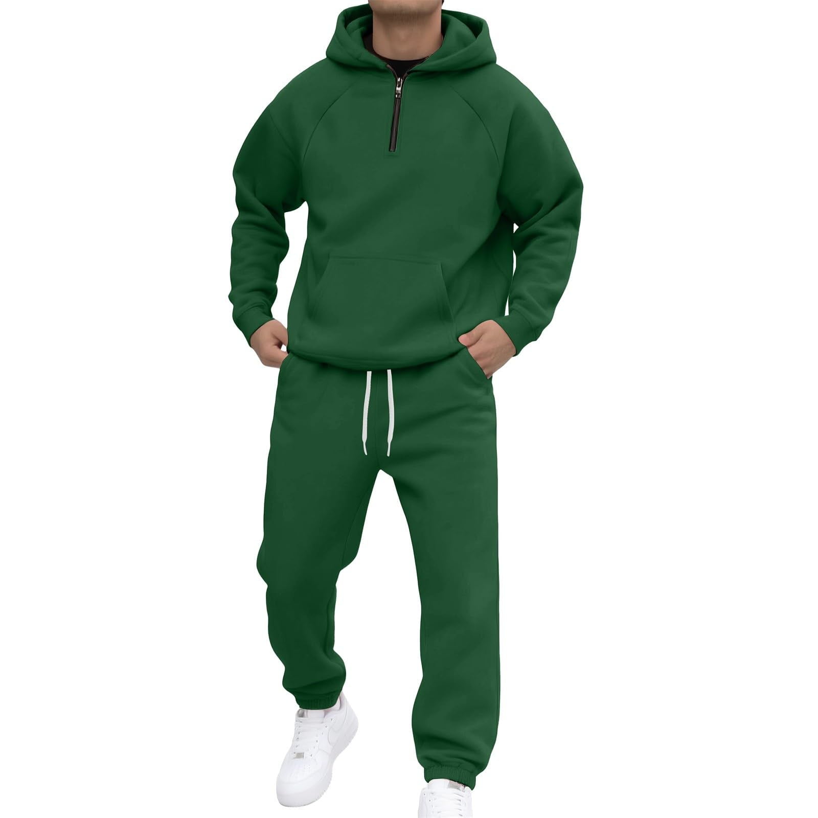 MLQIDK Mens Big and Tall Track Suits Fleece Hoodie and Sweatpants ...
