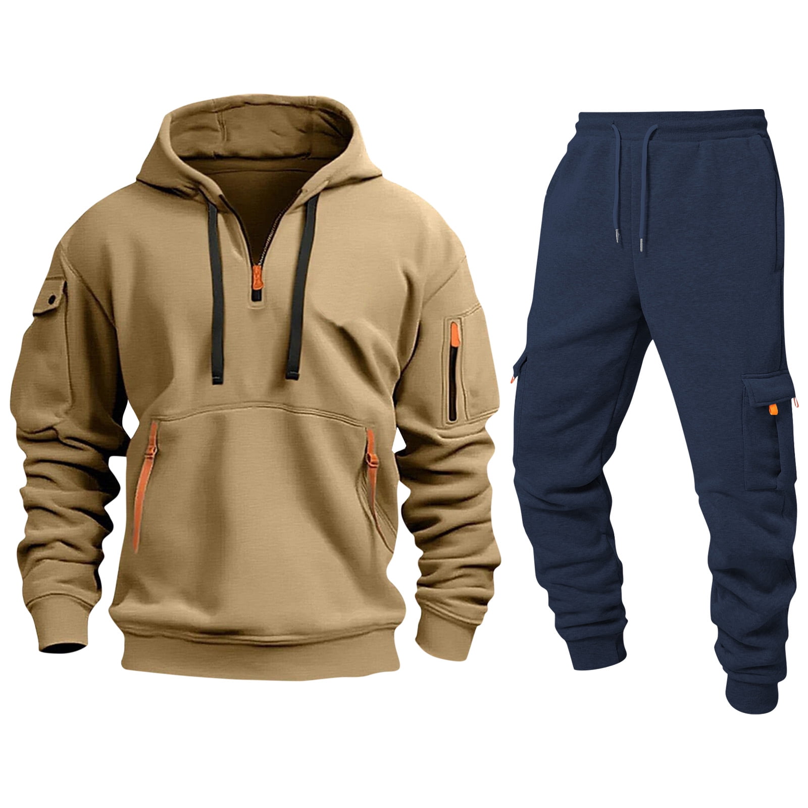 MLQIDK Mens Workout Gym Big and Tall Jogging Sweat Suits Sweatsuits ...