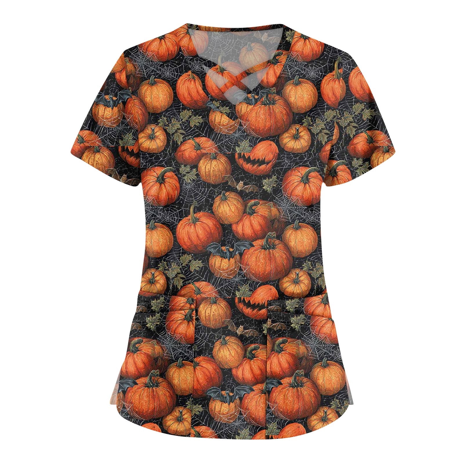 MLQIDK Plus Size Scrubs for Women Stretch Funny Nurse Uniform Shirts Short Sleeve V-Neck Scrub ...