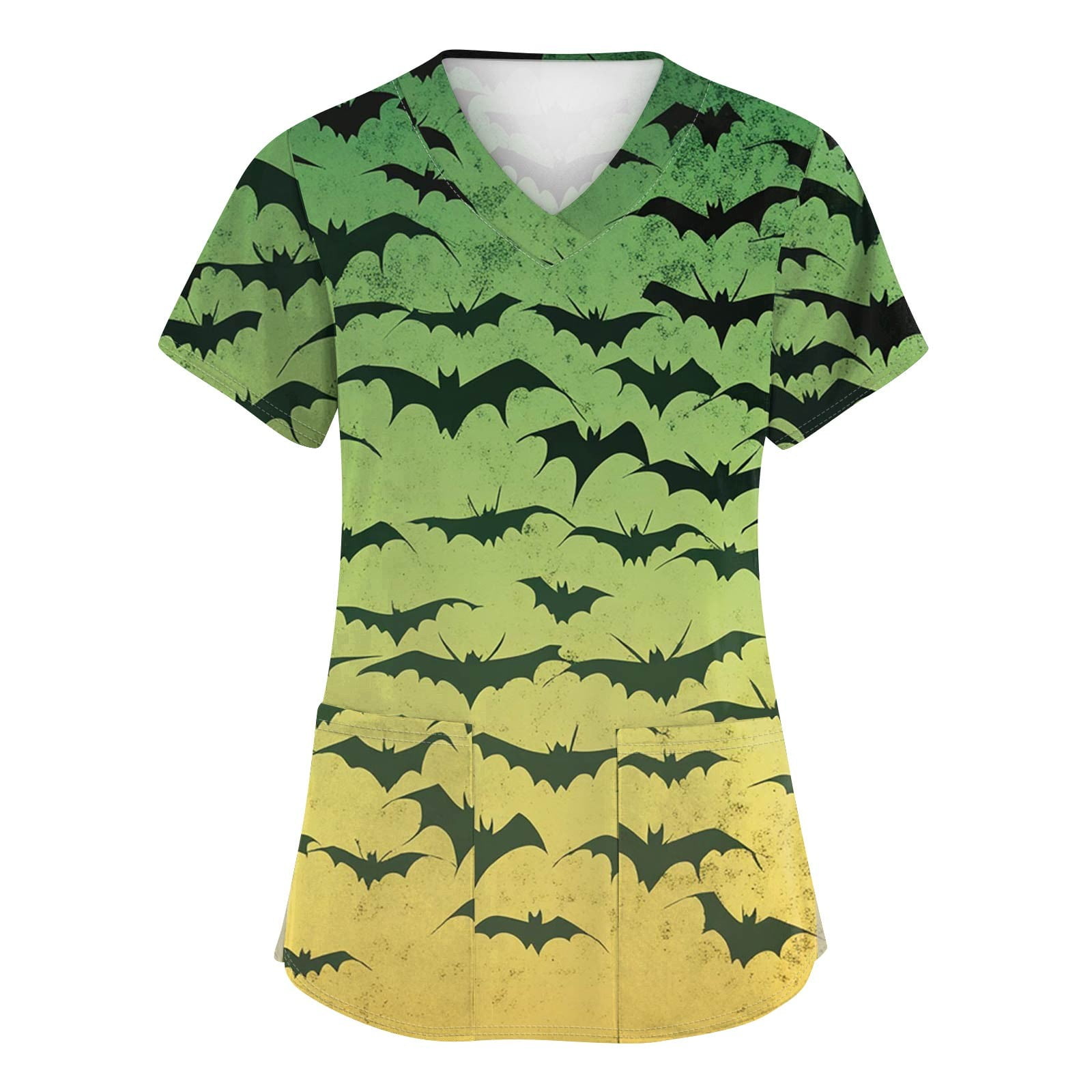 MLQIDK Plus Size Scrubs for Women Stretch V-Neck Short Sleeve Scrub ...