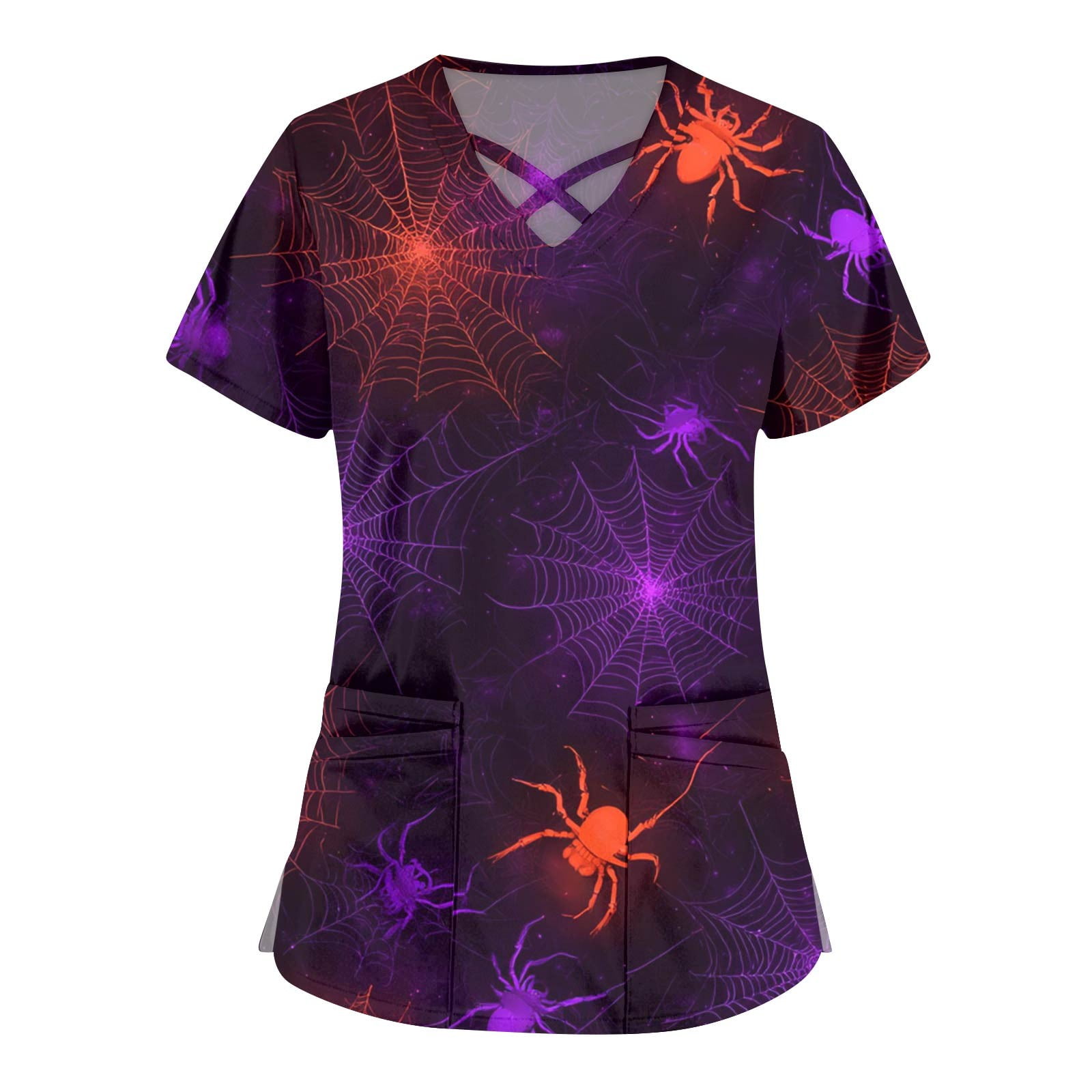 MLQIDK Plus Size Scrubs for Women Stretch Funny Nurse Uniform Shirts ...
