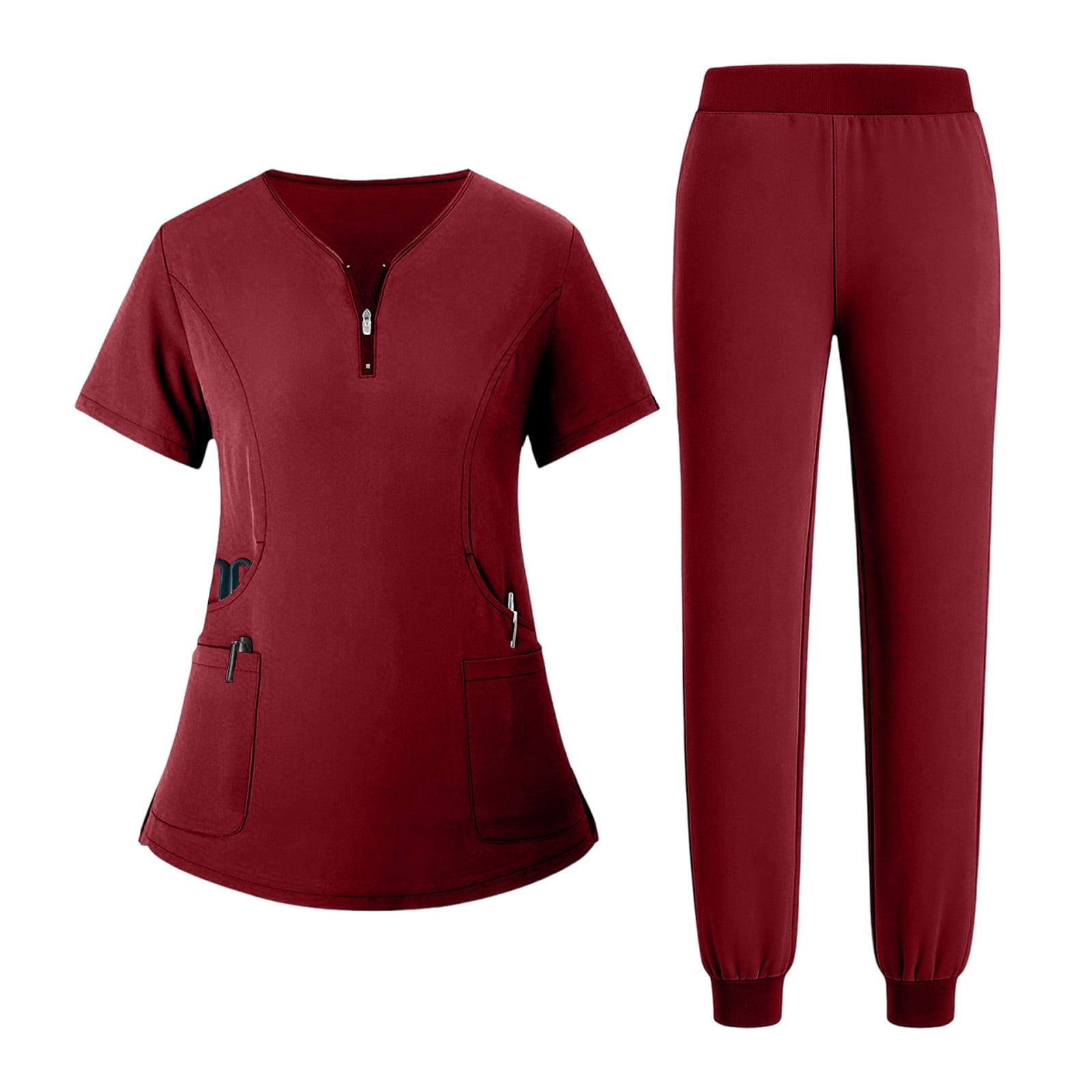 MLQIDK Scrub Sets for Woman Plus Size Nurse Uniforms Petite V-Neck ...