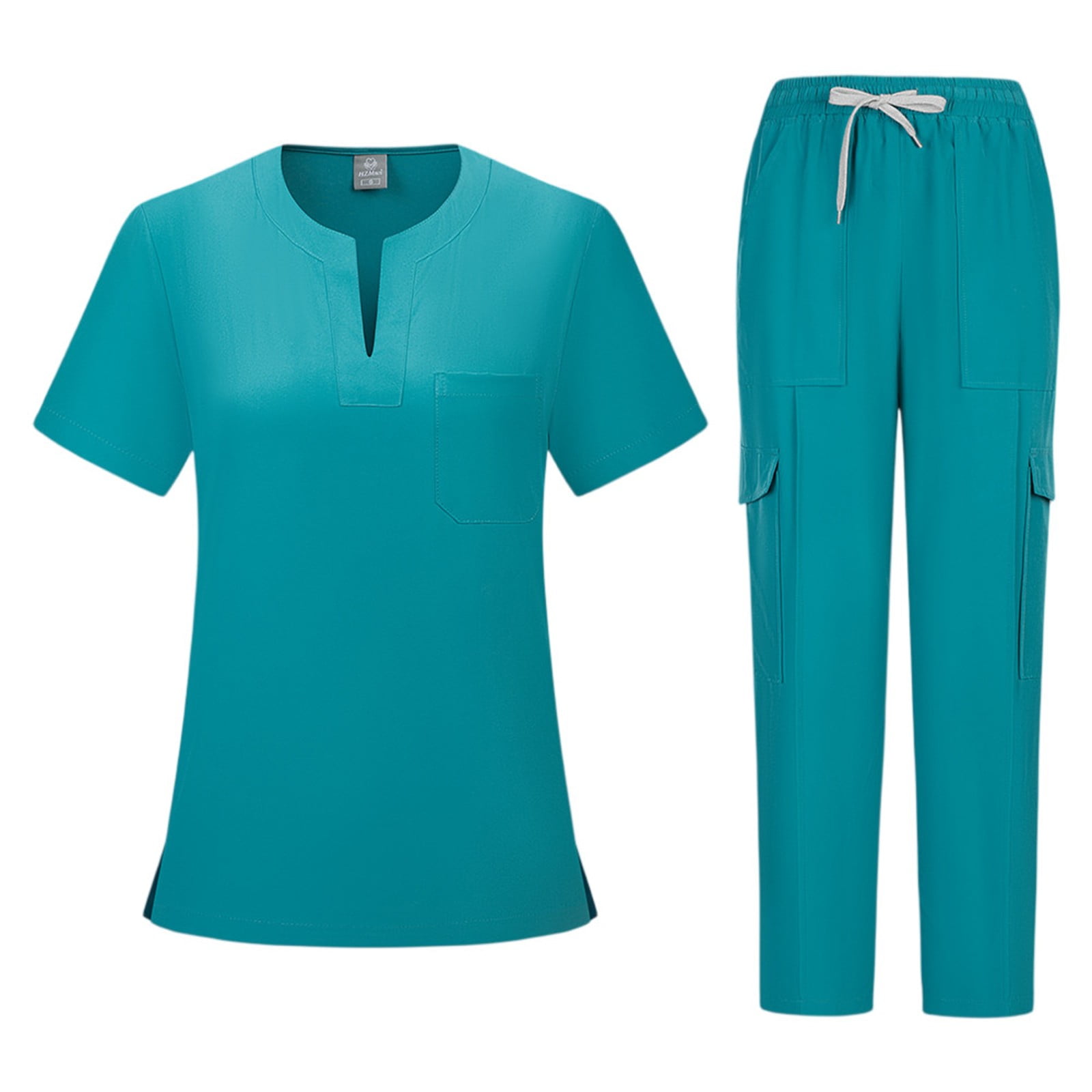 MLQIDK Scrubs for Women Set Clearance Plus Size Medical Scrubs Stretchy ...