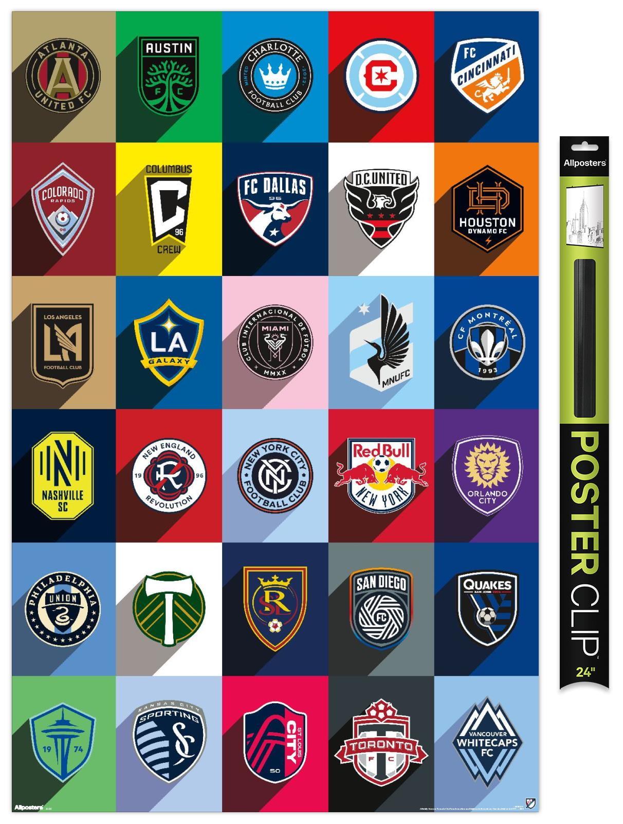 MLS League - Logos 25 Wall Poster, 22.375" x 34" - Walmart.com