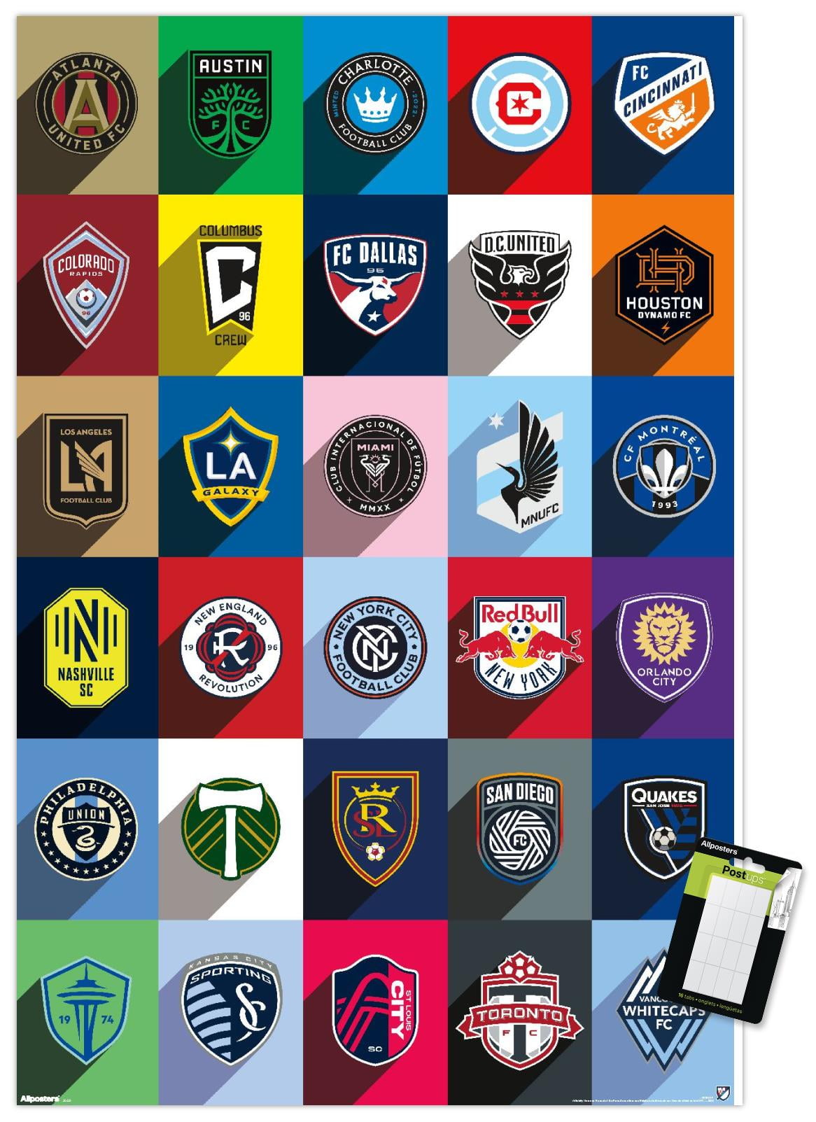 MLS League - Logos 25 Wall Poster, 22.375" x 34" - Walmart.com