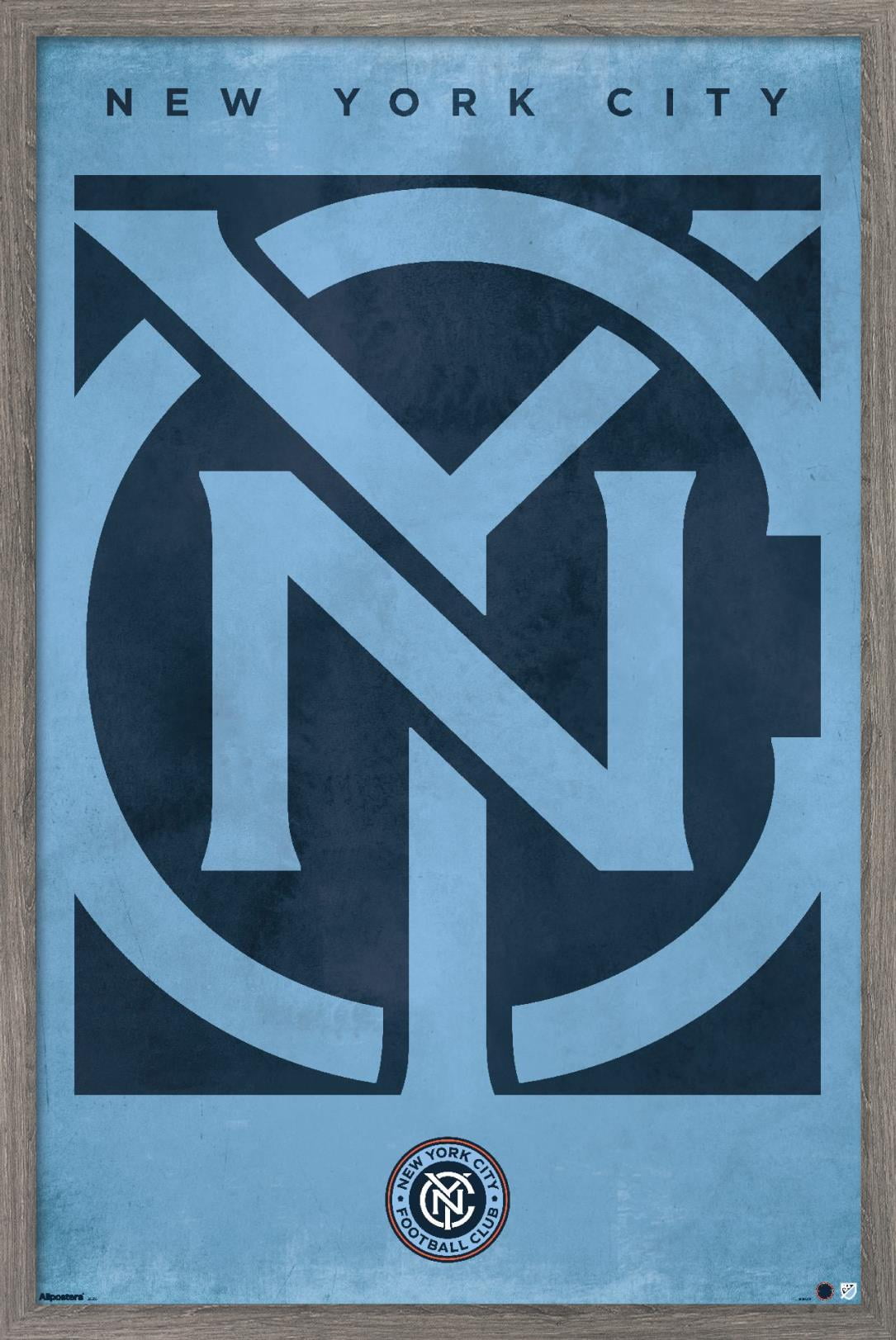 MLS New York City FC - Logo 25 Wall Poster, 22.375" x 34" Framed ...