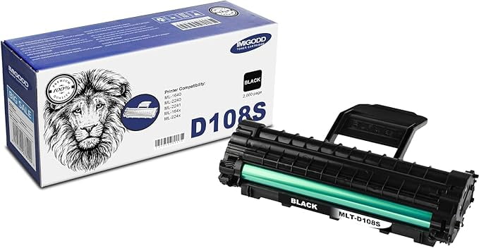 MLT-D108S Black Toner Cartridge (with Chip) Replacement Compatible for ...