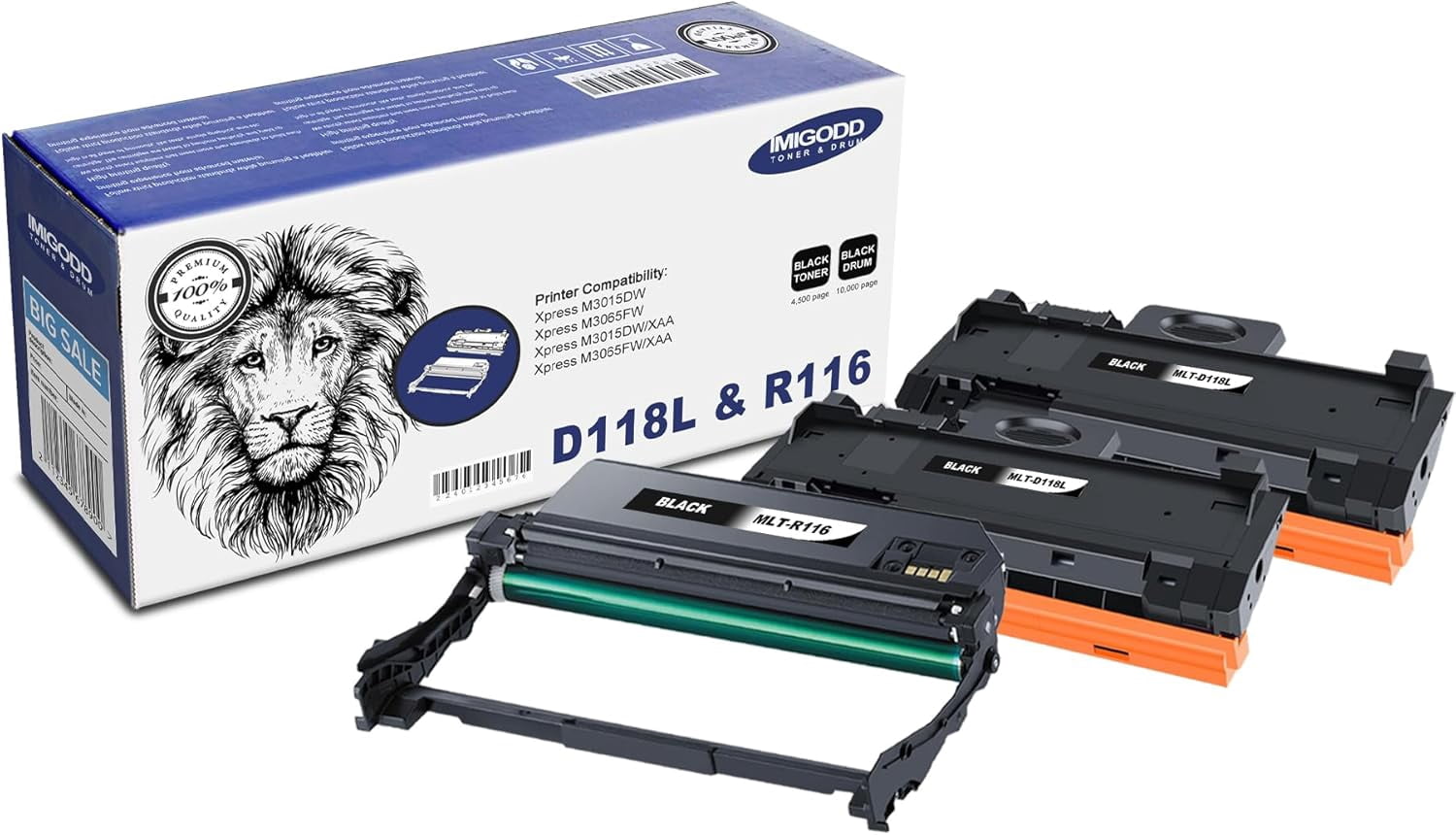 MLT-D118L Black Toner Cartridge & MLT-R116 (SV134A) Black Drum Unit ...