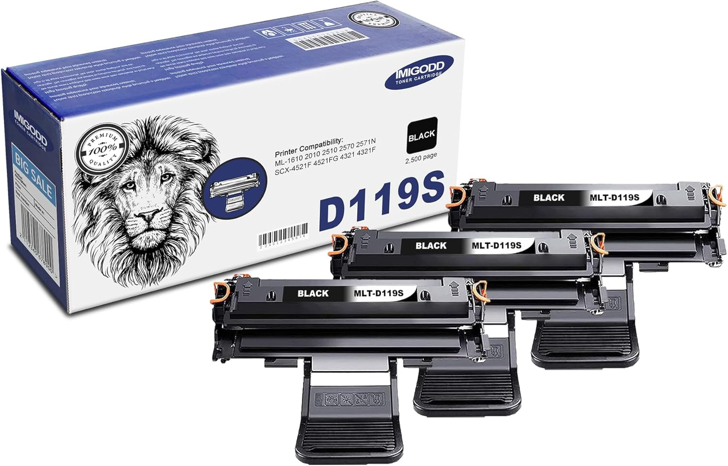MLT-D119S Black Toner Cartridge (with Chip) Replacement Compatible for ...