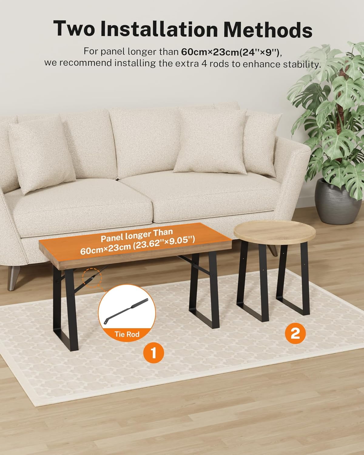 MLWWS-16 Inch Trapezoid Metal Table Legs, Replacement Furniture Legs ...