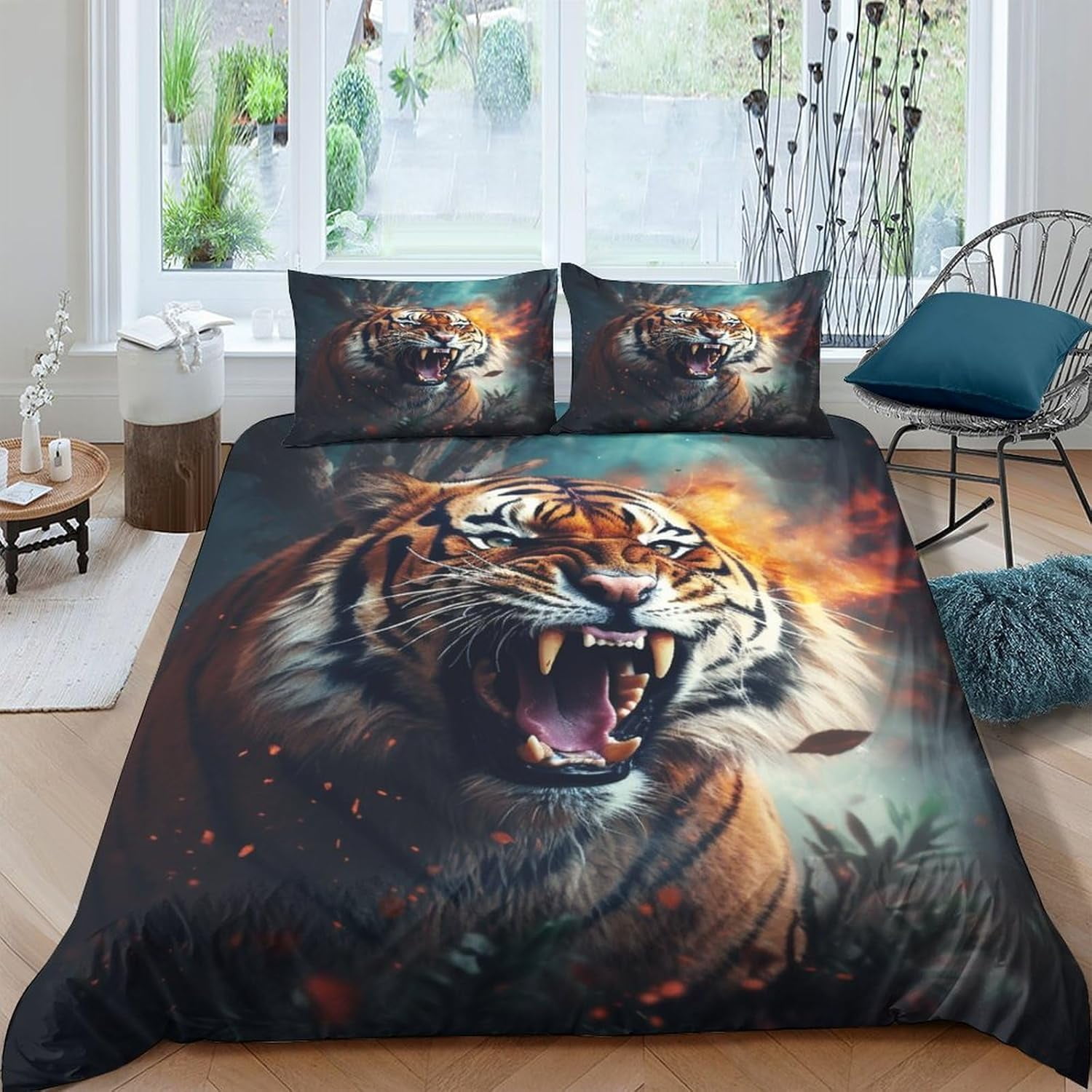 MLWWS-94x102 inches Tiger Bedding Set Quilt Cover 3D Printed Animal ...