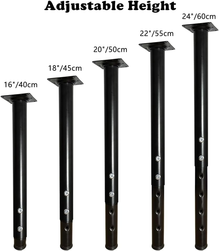 MLWWS-Adjustable Metal Table Legs, 16-24 Inch, 40-60 cm, Home Office ...