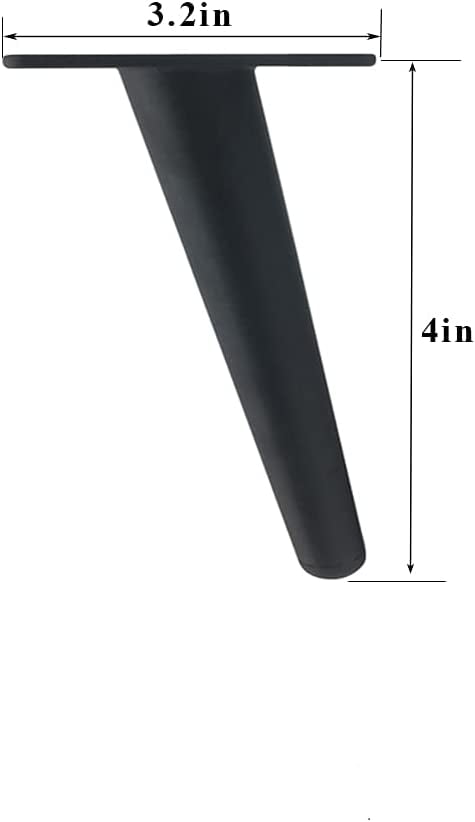 MLWWS-Angled Furniture Legs 4 Inch, Angled Tapered Metal Coffee Table ...