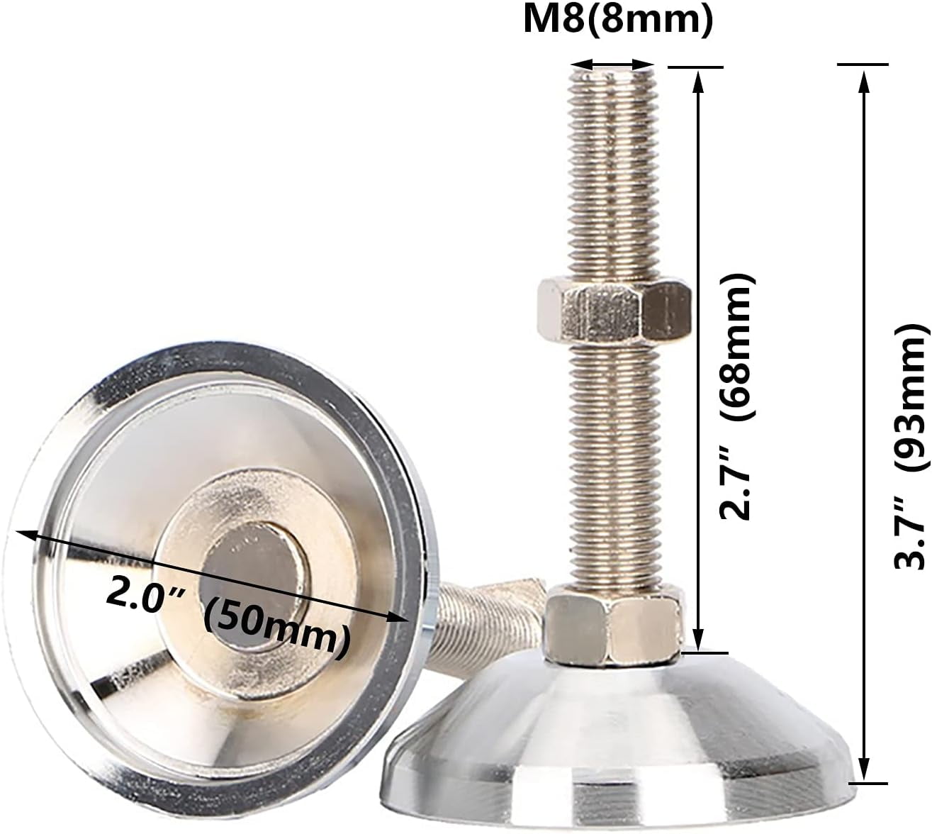 MLWWS-Furniture Legs, Adjustable Feet, 4 Pieces Heavy Duty Adjustable ...