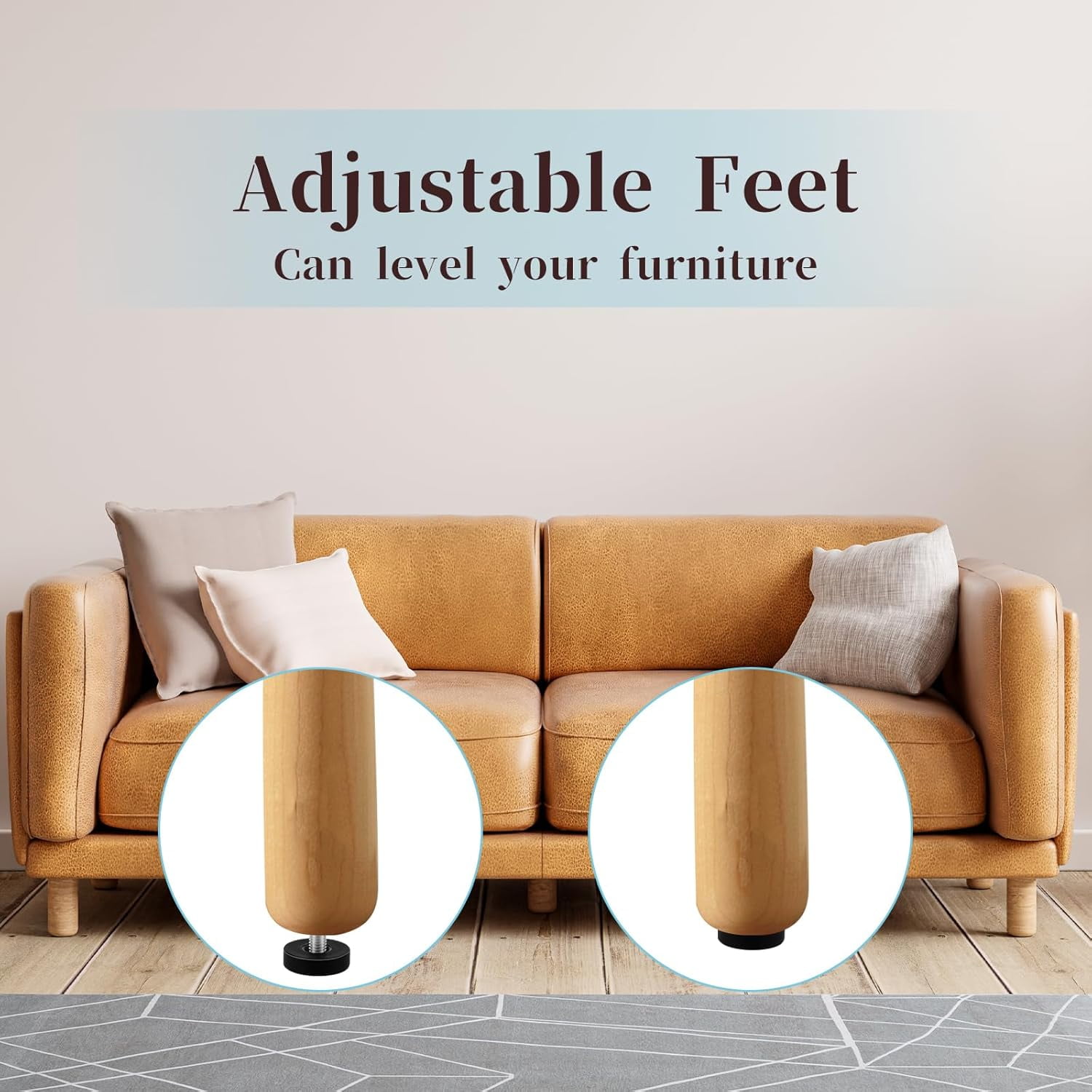 MLWWS-Giantree 16 Piece Adjustable Furniture Leveler, 1/4 Inch Leveling ...