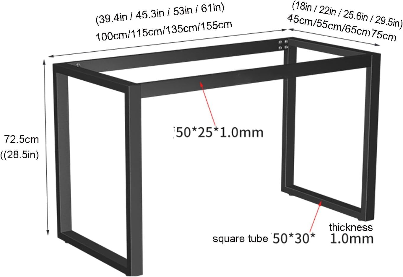 MLWWS-Industrial Steel Table Legs, Kitchen Dining Table Furniture Legs ...
