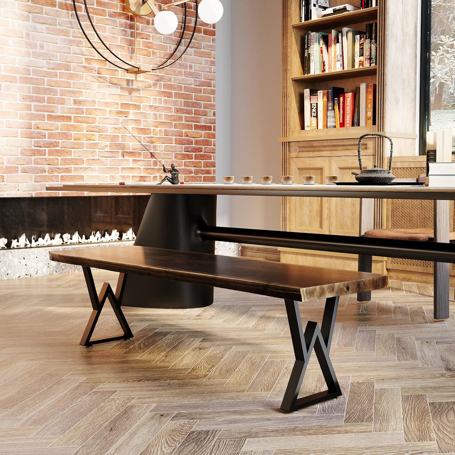 MLWWS-Metal Bench Legs 16" Double Triangle Coffee Table Legs Side Table ...