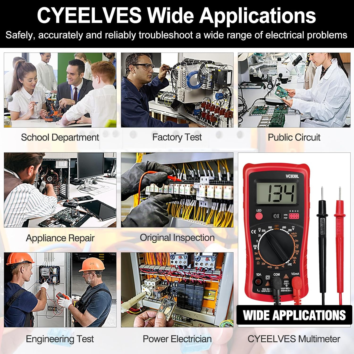 MLWWS-Pocket digital multimeter, multifunctional battery tester with ...