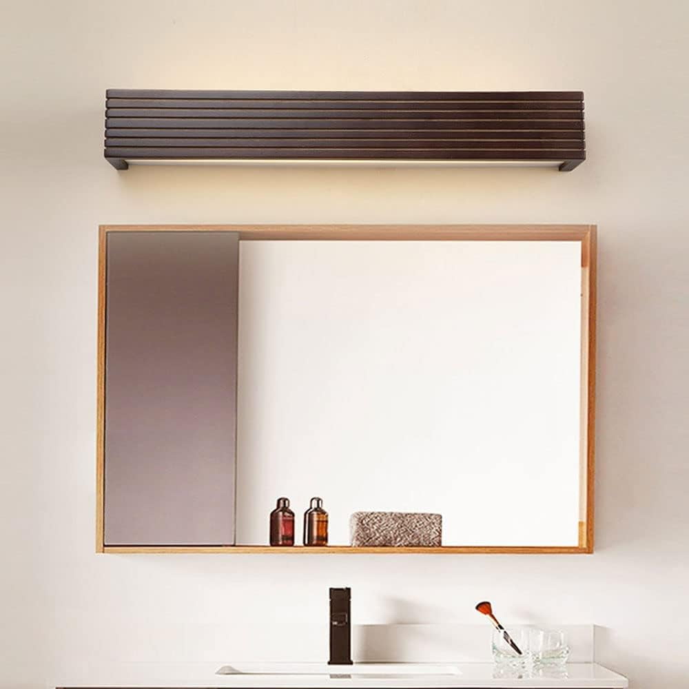 MLWWS-Walnut vanity mirror light LED bathroom lamp, rectangular vanity ...