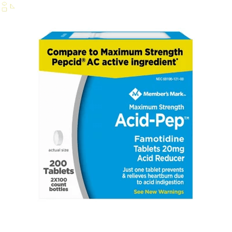 Member's Mark Acid-Pep Famotidine 20mg Tablets, 200 Ct - Anti Reflux ...