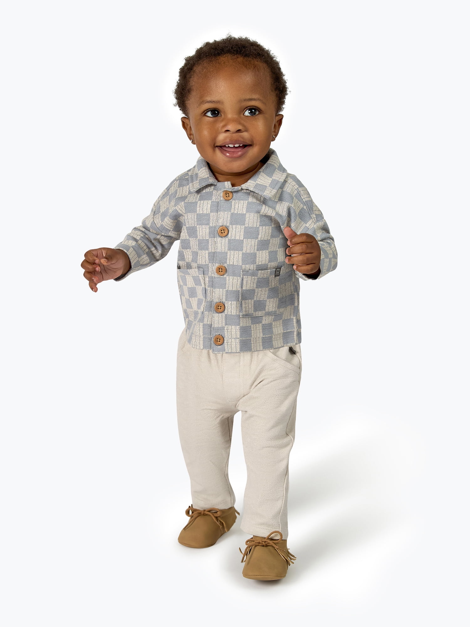 Modern Moments by Gerber Baby Boy Collared Top and Bottom Outfit Set ...