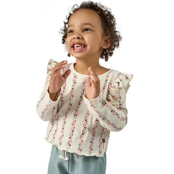 Modern Moments by Gerber Baby and Toddler Girl Pleated Ruffle Sleeve ...