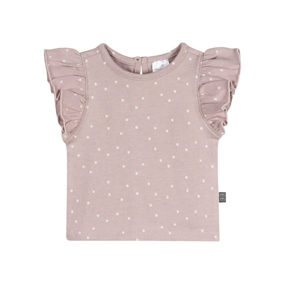 Modern Moments by Gerber Baby Girl Organic Flutter Sleeve Top, Sizes 0/ ...