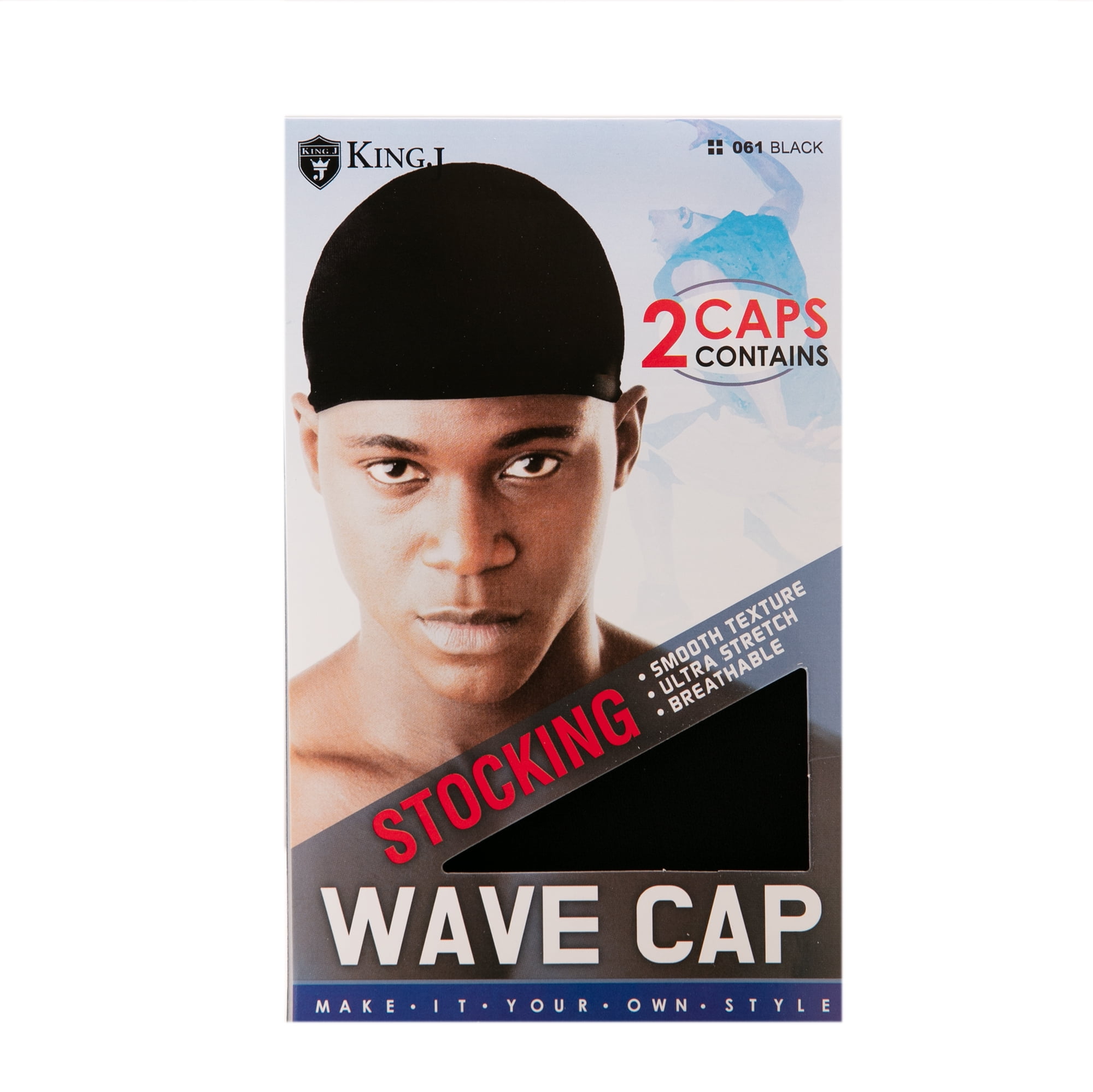 MM Headgear Stocking Wave Cap 061 Black, 2/PK, Pack of 36 - Walmart.com