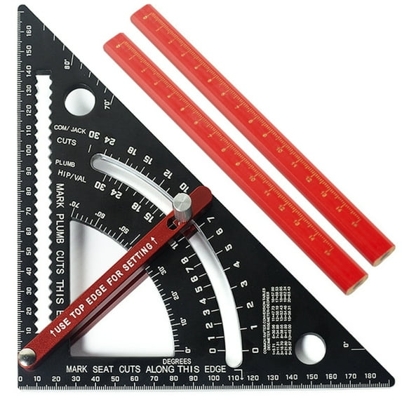 MM/INCH Adjustable Combination Square Carpenter Square Rafter Framing ...