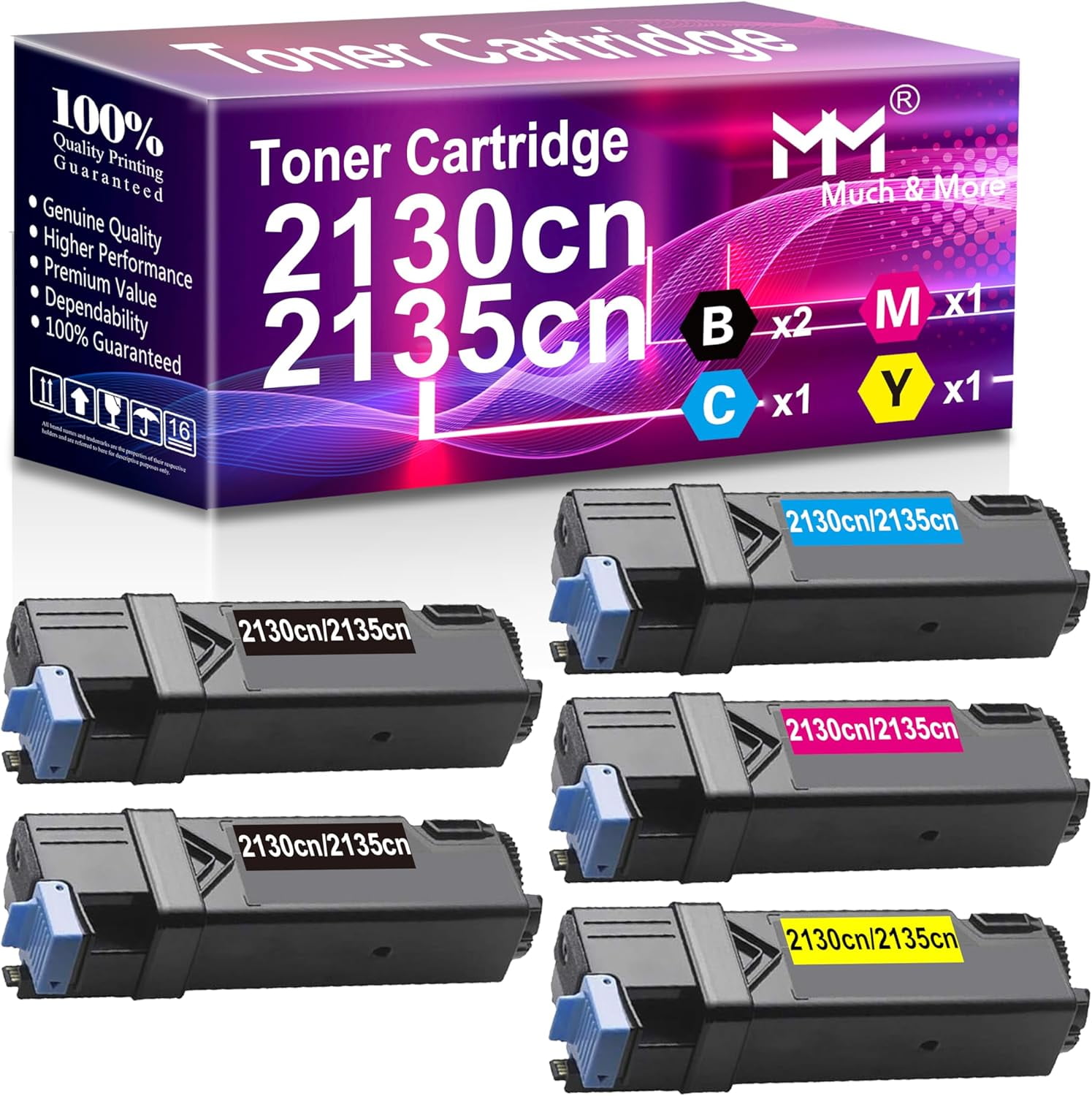 MM MUCH & MORE Compatible Toner Cartridge Replacement for Dell 2130cn ...