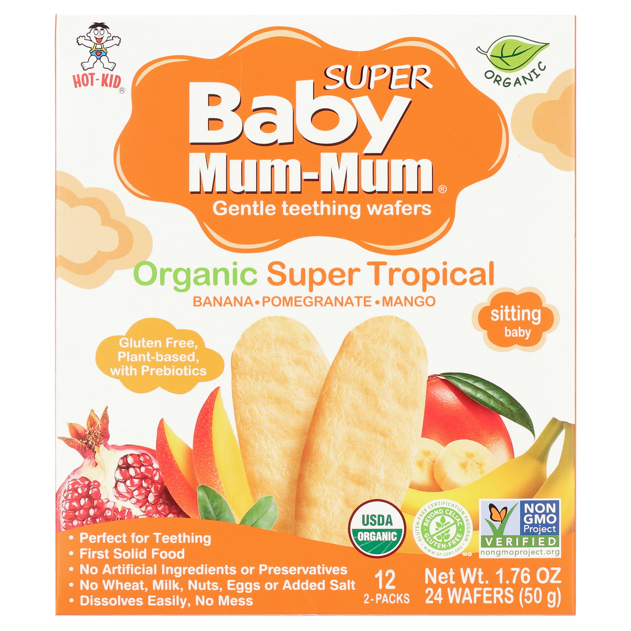 Baby Mum-Mum Organic Super Tropical Fruits Gentle Teething Wafers Baby ...