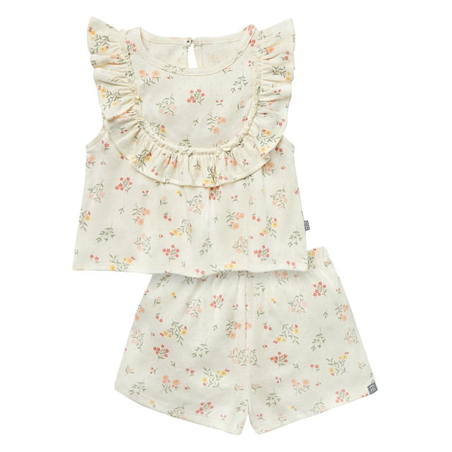 Modern Moments Toddler Girl Eyelet Ruffle Short Set, 2-Piece, Sizes 12M ...