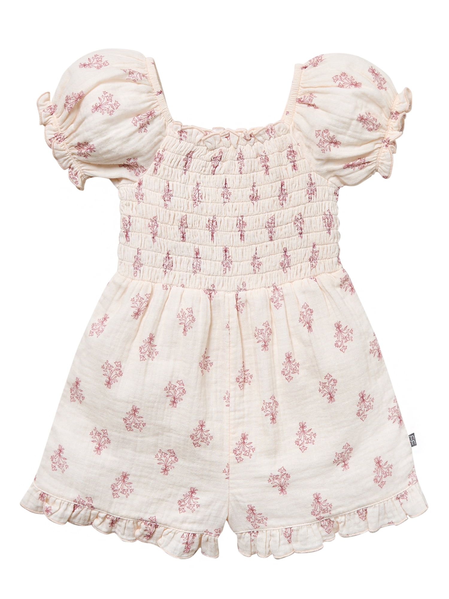 Modern Moments by Gerber Toddler Girl Smock Ruffle Romper, Sizes 12M-5T ...