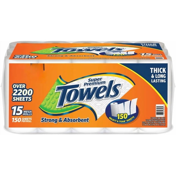 MM Select & Tear 2-Ply Paper Towel 15 rolls, 150 sheets/rolls - Walmart.com