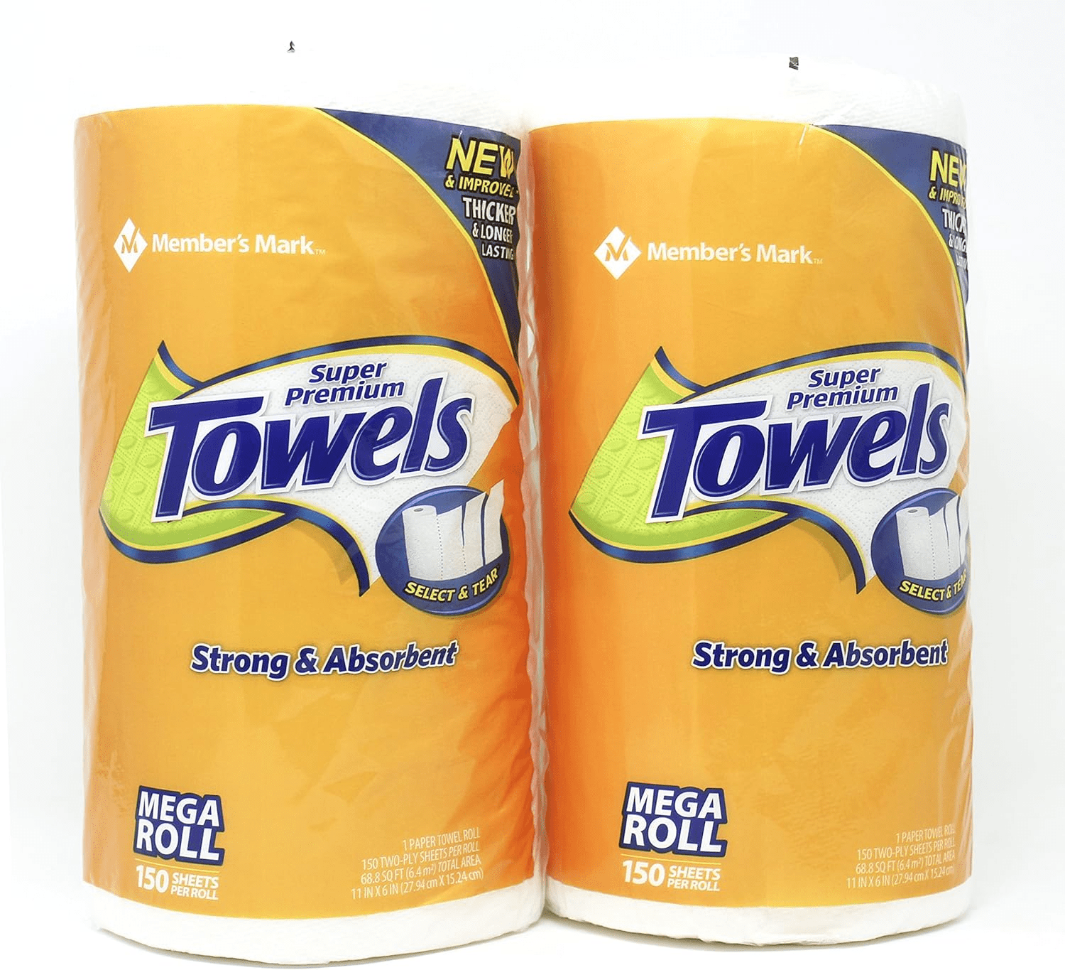 MM Super Premium Paper Towels, Perforated Kitchen Paper Towel Rolls, 2 ...