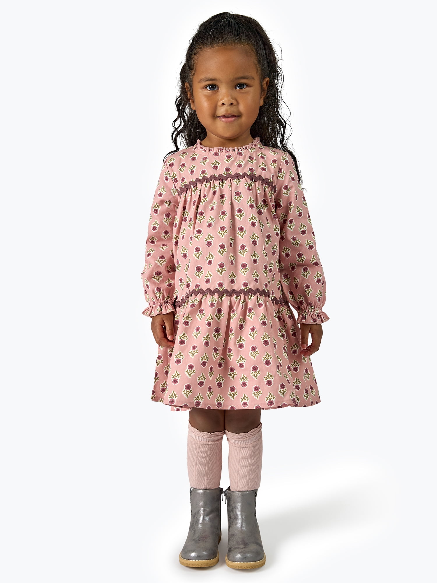 Modern Moments by Gerber Toddler Girl Tiered Dress with Ric Rac, Sizes ...
