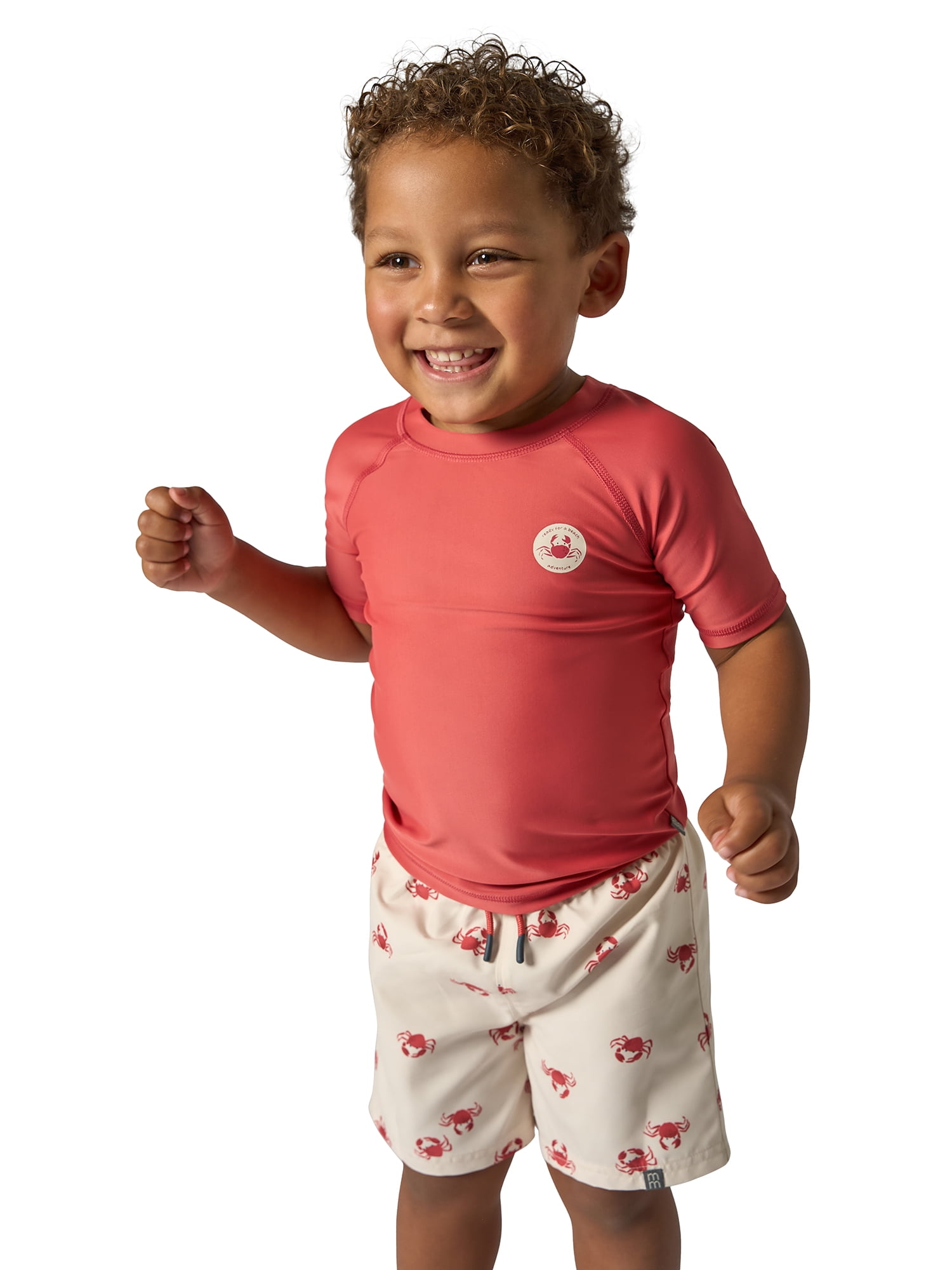 Modern Moments by Gerber Toddler Boy Short Sleeve Rash Guard and Trunk ...