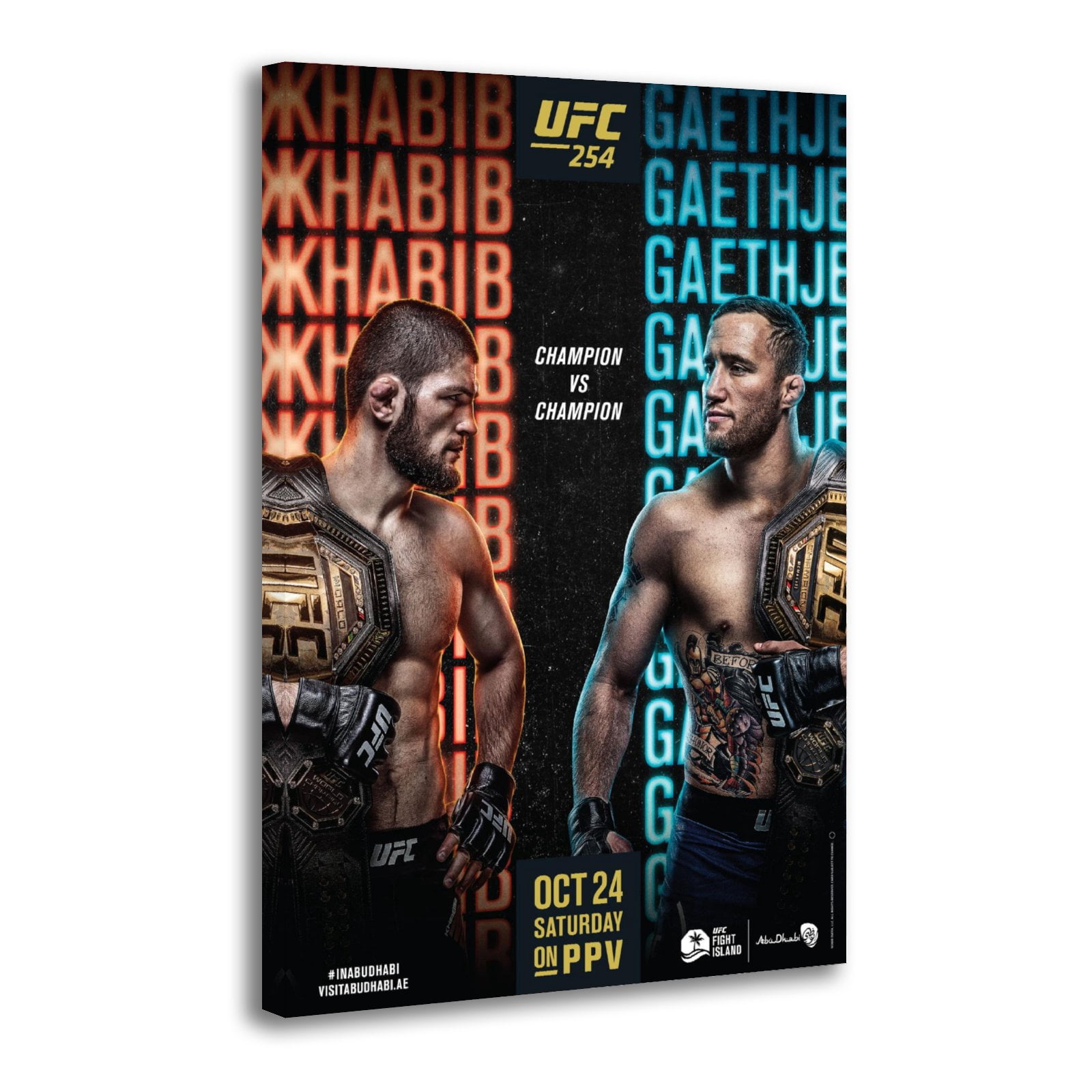 MMA 254 Khabib Vs Gaethje Fight Event Painting On Canvas Wall Art ...