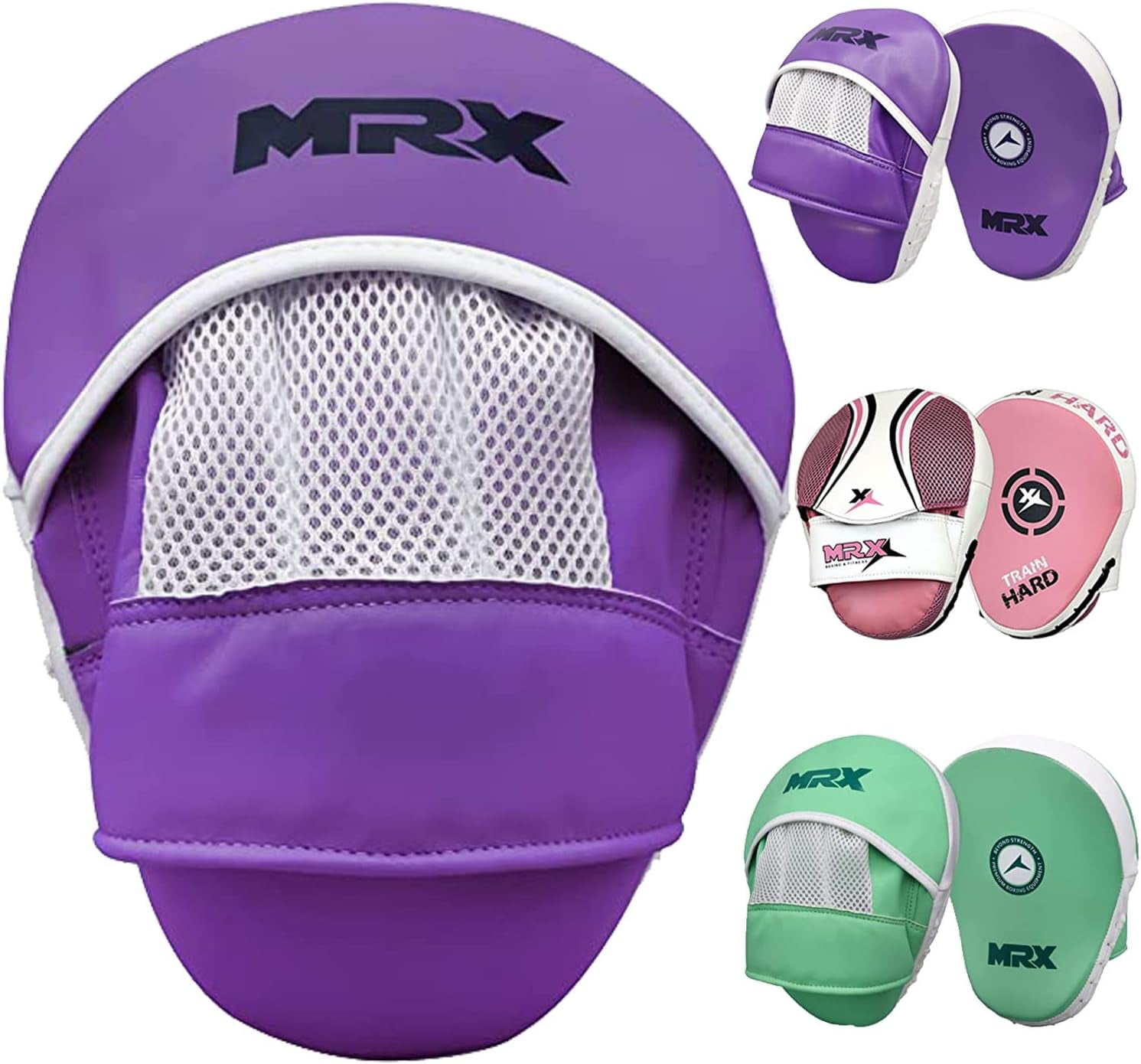 MMA Boxing Mitts, Hook and jab Training Curved Pads, Leather Berating ...