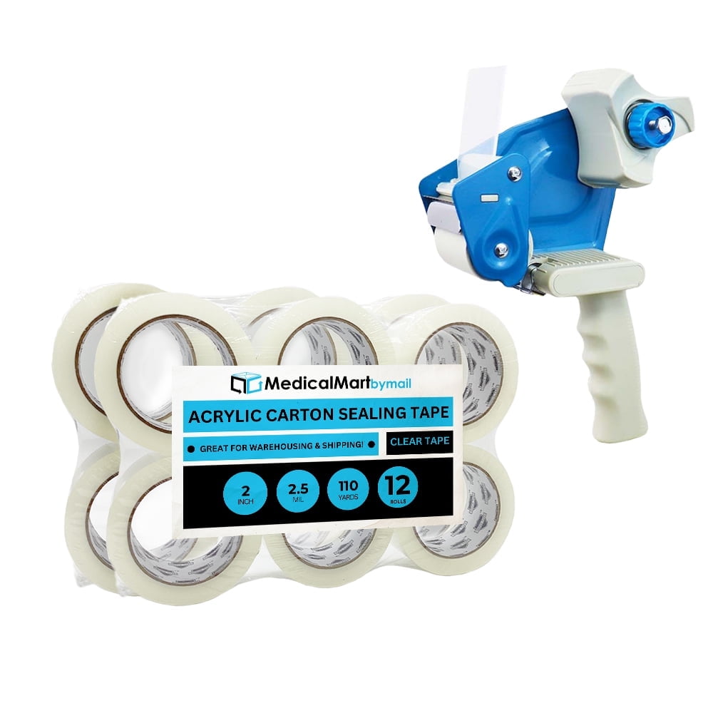 Shield Tape 12 Rolls - 2.5 Mil - Carton Sealing Packing Acrylic Tape ...