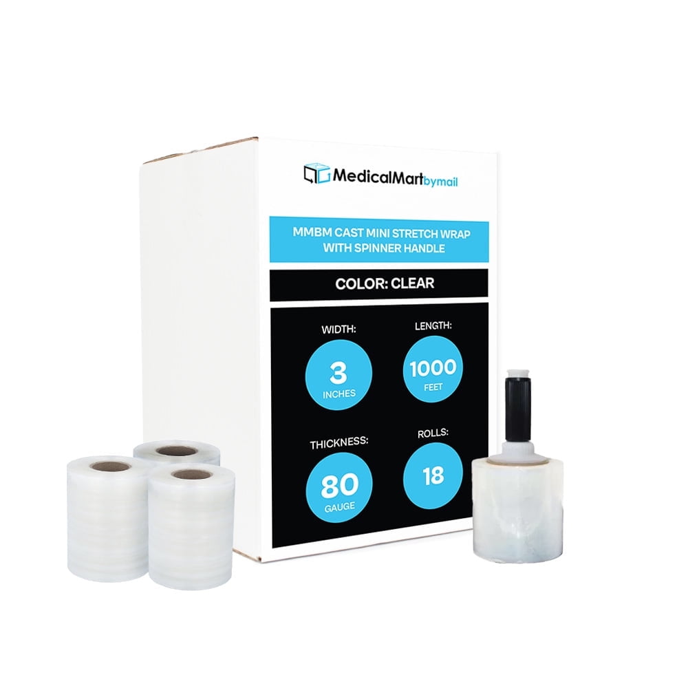 MMBM 18 Rolls - 3"x1000' 3" Core Clear Mini Stretch Wrap Bundling ...