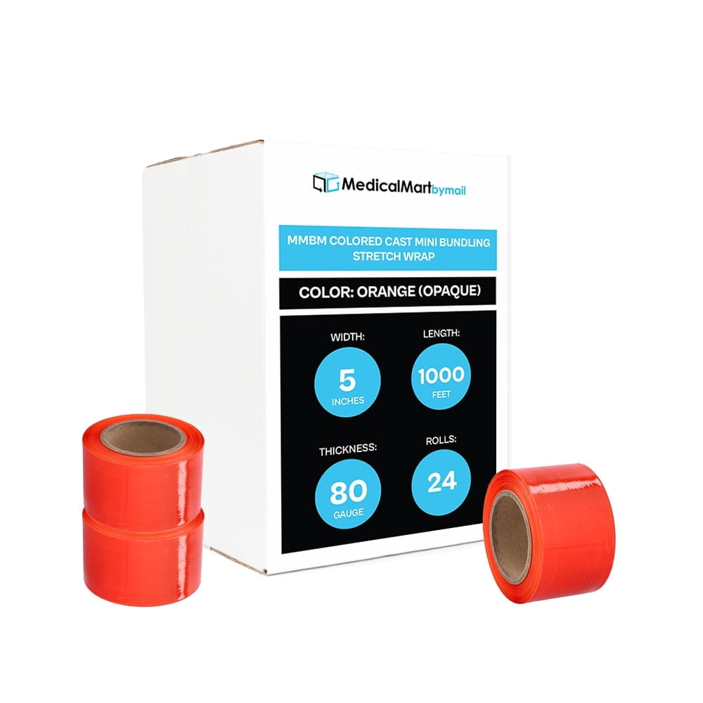 MMBM 24 Rolls - 5" x 1000' Colored Mini Bundling Stretch Wrap Narrow ...